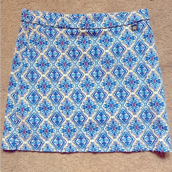 Rafaella | Skirts | Rafaella Blue And White Patterned Mini Skort In ...